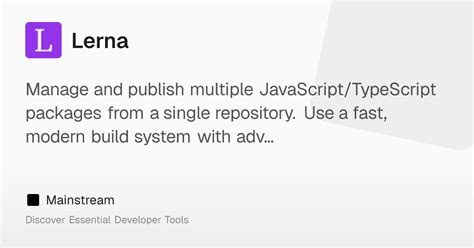 Lerna The Original Tool For Javascript Monorepos Mainstream