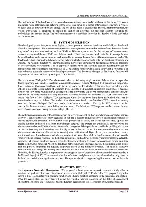 A Machine Learning Based Network Sharing System Design With Mptcp Pdf Computer Networking