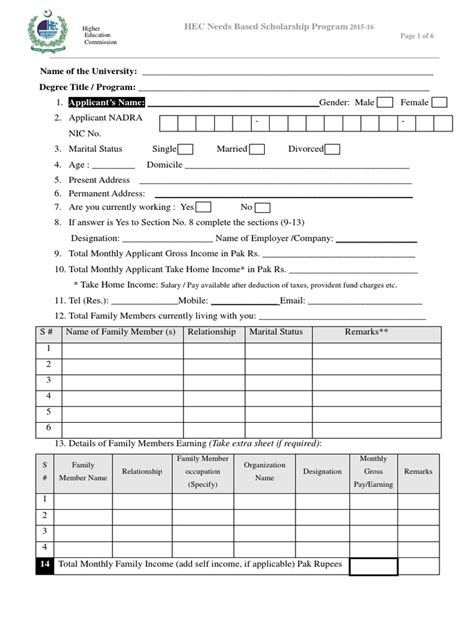 Hec Need Based Scholarship Form Pdf Renting Loans