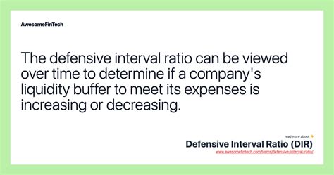 Defensive Interval Ratio Dir Awesomefintech Blog