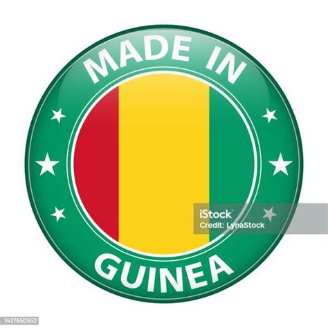 기니 배지 벡터로 제작되었습니다 별과 국기가있는 스티커 흰색 배경에 고립 된 표지판 개념 기호에 대한 스톡 벡터 아트 및 기타 이미지 개념 기호 고급 국기 Istock