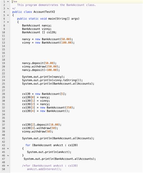 The Bankaccount Class Simulates A Bank Account