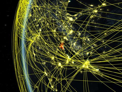 Kuwait From Space With Network Stock Illustration Illustration Of Asia Kuwait 135949460