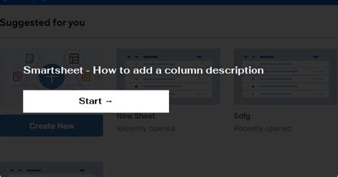 Smartsheet How To Add A Column Description
