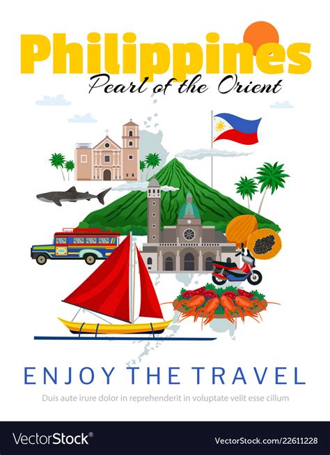 Travel To Philippines Poster Royalty Free Vector Image