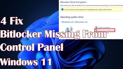 Bitlocker Missing From Control Panel In Windows Fix YouTube