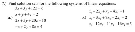 Solved Find Solution Sets For The Following Systems Of Chegg