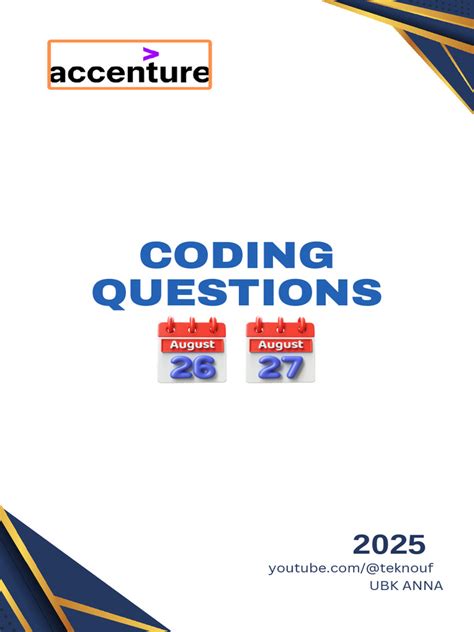 Aug Last Week Coding Questions Accenture Pdf Computer Programming