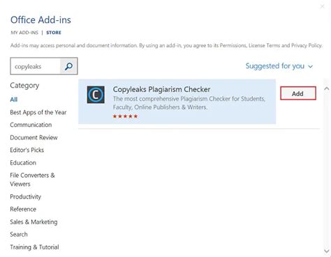how to use free plagiarism checker add in for word