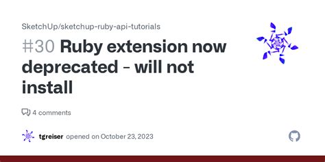 Ruby Extension Now Deprecated Will Not Install Issue 30 SketchUp