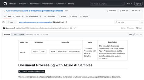 Github Azure Ai Document Processing Samples Featuresalternatives Toolerific