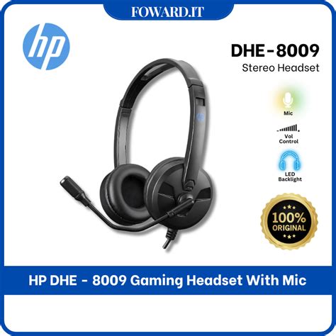 HP DHE 8009 Gaming Headphone Gaming Headset Wired Stereo Headphone Microphone 3 5mm LED
