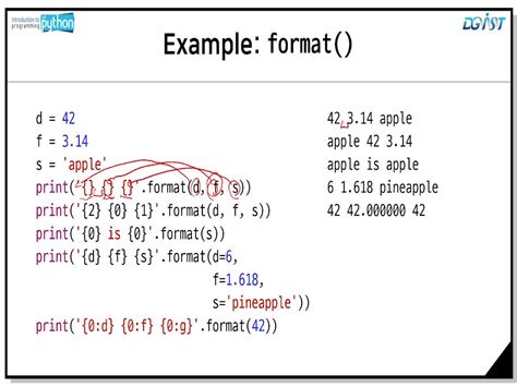 기초 인공지능프로그래밍 Python Programming 7 1 String Formatting Unist