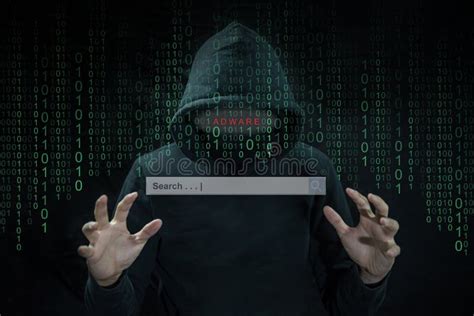 Hacker Using Adware To Control Search Engine Stock Photo Image Of