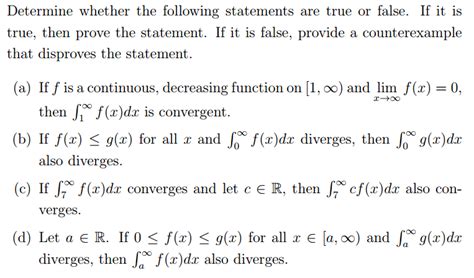 Solved Determine Whether The Following Statements Are True