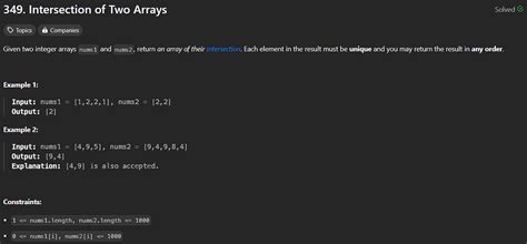 349 Intersection Of Two Arrays By Utsav Javatodev Feb 2025 Medium