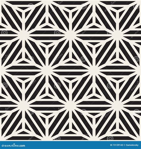 Vector Seamless Cube Shape Stripe Lines Geometric Pattern Stock Vector