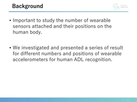 Wearable Accelerometer Optimal Positions For Human Motion Recognition Lifetech2020 Ppt