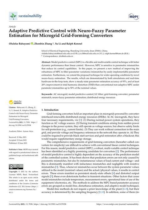 Pdf Adaptive Predictive Control With Neuro Fuzzy Parameter Estimation