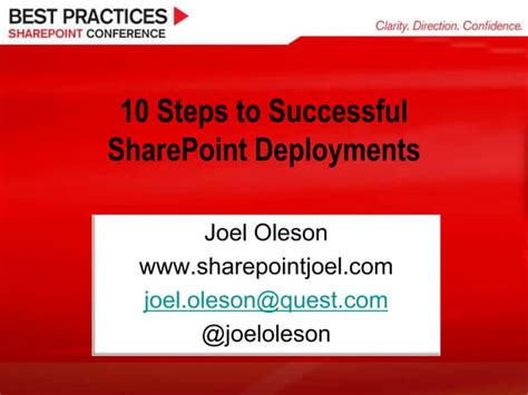 Best Practices Europe 10 Steps To Successful Deployments Ppt