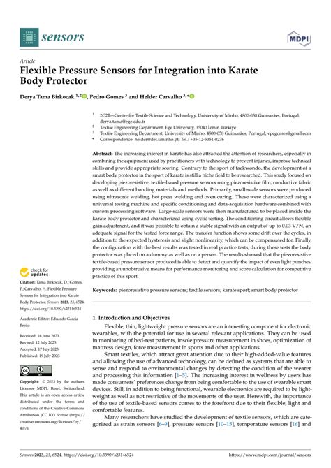 Pdf Flexible Pressure Sensors For Integration Into Karate Body Protector