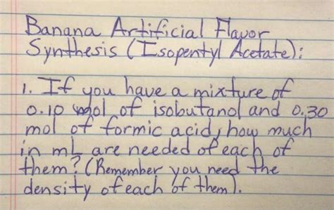 Solved Banana Artificial Fawor Synthesis Isopentyl