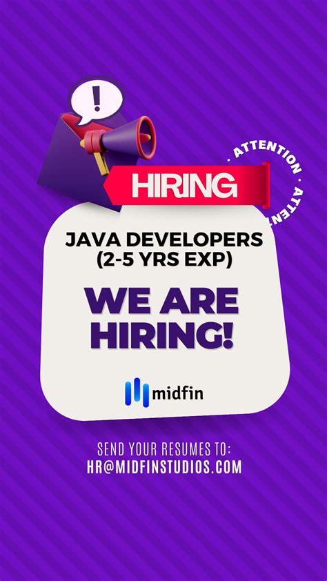 Midfin On Linkedin We Are Seeking A Skilled Java Developer With 2 5