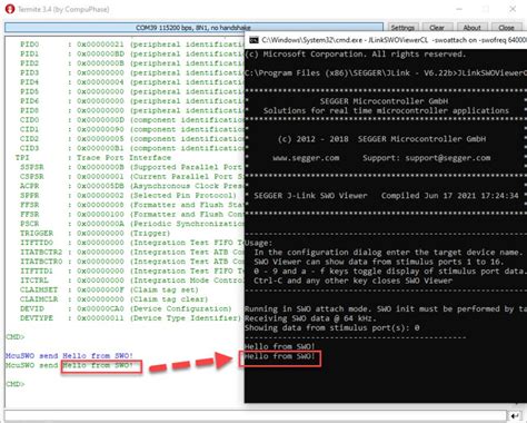 Sending Data From The Application Over Swo Mcu On Eclipse