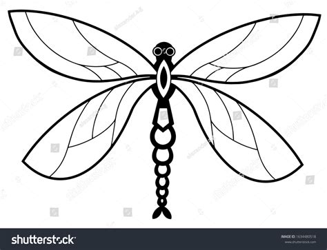 Outline Drawing Dragonfly Vector Illustration Stock Vector Royalty