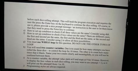 Solved 2 Write A Java Program For This 3 Dice Game This