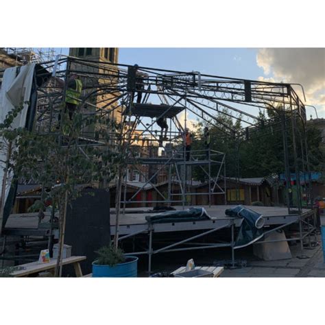 bandstand structure complete with layher stage decking and scaffold grid buy now from 10kused