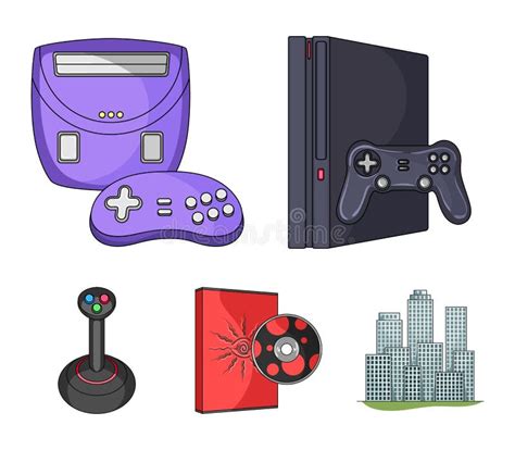 Game Console Joystick And Disc Cartoon Icons In Set Collection For Designgame Gadgets Vector