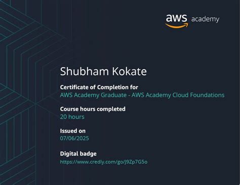 Aws Cloudcomputing Awsacademy Certification Techskills Mca Cloudfoundations Careergrowth