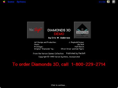 Diamonds 3d Classic Macintosh Game Demos
