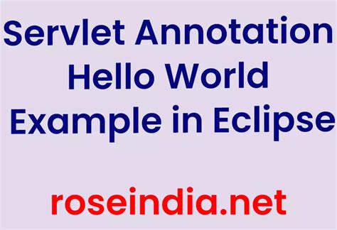 Servlet Annotation Hello World Example In Eclipse