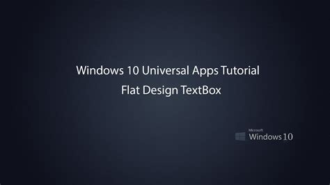Windows 10 Universal Apps Custom Flat Design Textbox Youtube