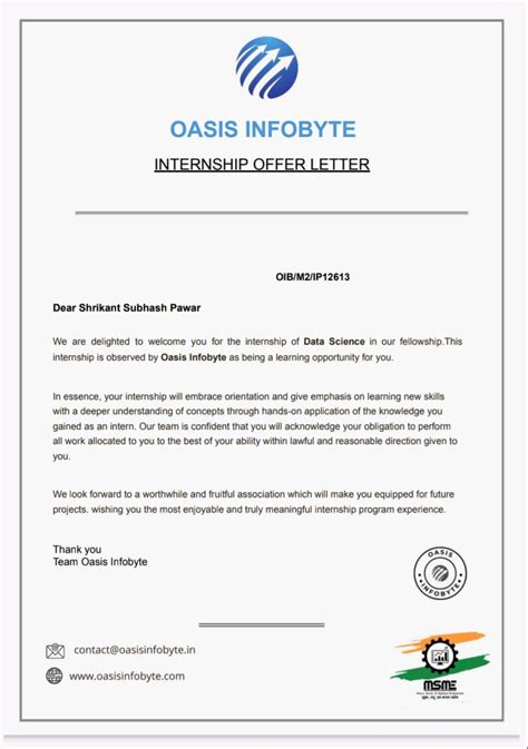 Shrikant Pawar On Linkedin Oasisinfobyte Development Intern