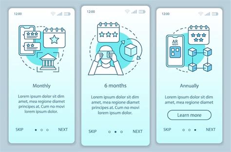 Premium Vector Ar Tool Subscription Onboarding Mobile App Page Screen Vector Template Monthly