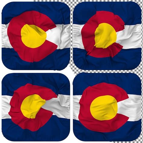 Premium Psd State Of Colorado Flag Squire Shape Isolated Different