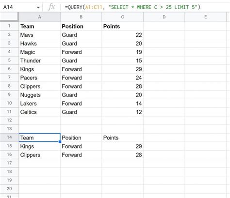 Google Sheets Query How To Use LIMIT To Limit Rows