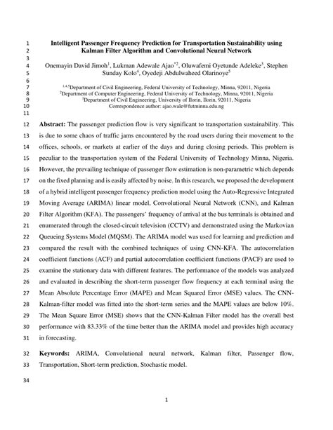 Pdf Intelligent Passenger Frequency Prediction For Transportation