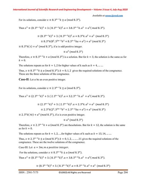 Rp 26 Formulation Of Solutions Of Standard Cubic Congruence Of Even Composite Modulus An