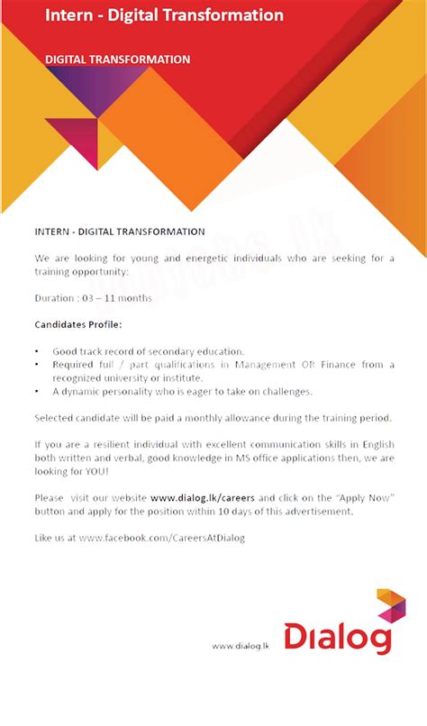Intern Digital Transformation At Dialog Axiata