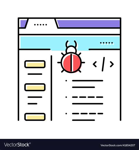 Virus Coding Development Color Icon Royalty Free Vector