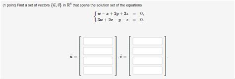 Solved Point Find A Set Of Vectors U V In R That Chegg Com