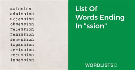 List Of Words With The Suffix Tion