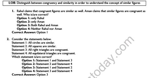 Cbse Class 10 Mathematics Triangles Worksheet Set E