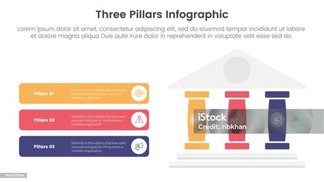 Three Pillars Framework With Ancient Classic Construction Infographic 3 Point Stage Template