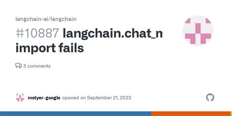 Langchainchatmodels Import Fails · Issue 10887 · Langchain Ailangchain · Github