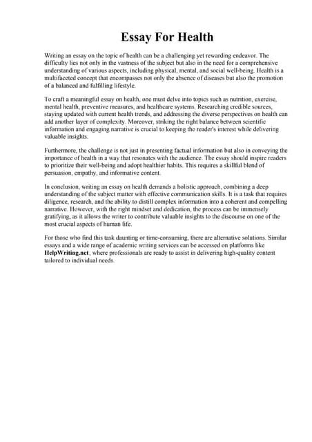 Essay For Health Essay Importance Of Eating Healthy Food Essay